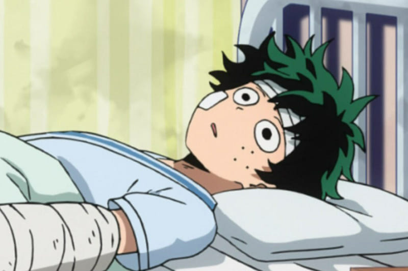 Deku's hospital bed | Quotev