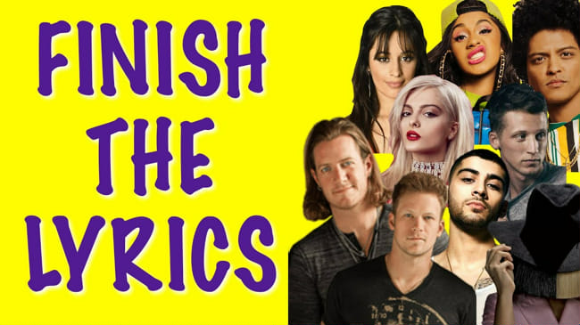 Finish the lyrics challenge! - Test | Quotev