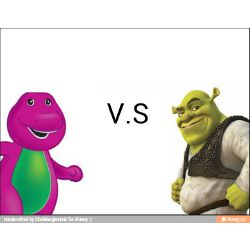 Barney vs. Shrek! - Poll | Quotev