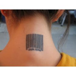 Human Barcode Tattoo
