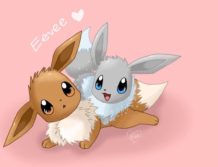 Eevee and shiny Eevee