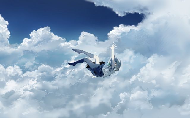 Anime Girl Falling And Reaching Out