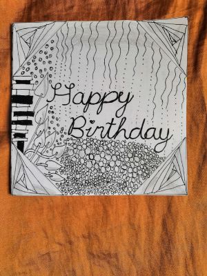 Happy Birthday Zentangle